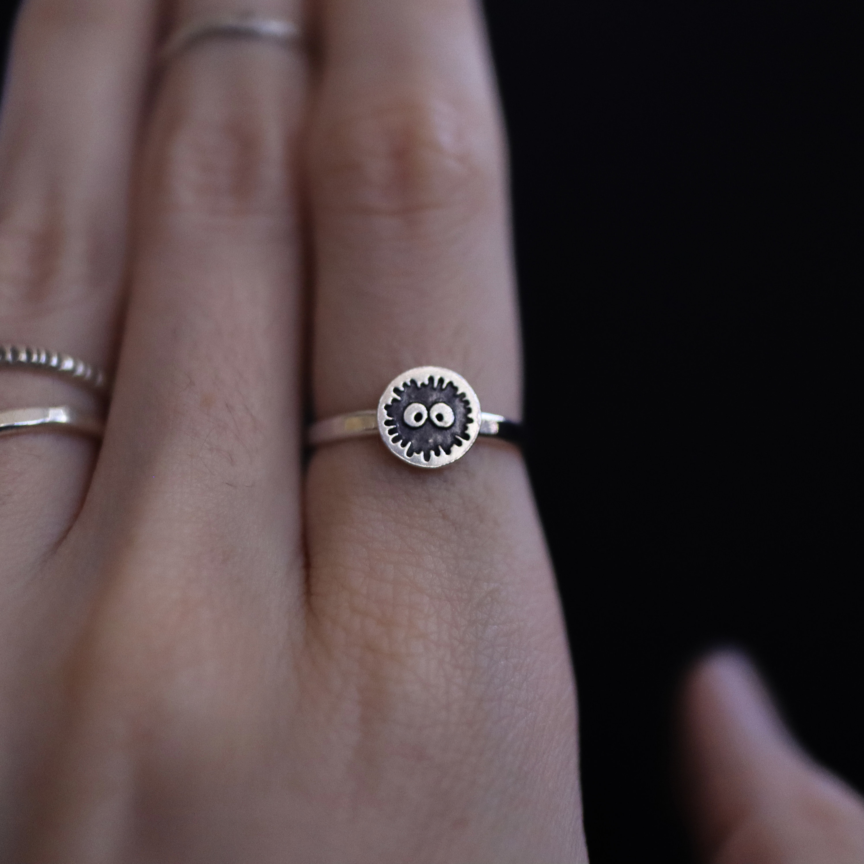 Soot Sprite Ring Ghibli Jewelry Anime Rings Stacker Ring - Etsy