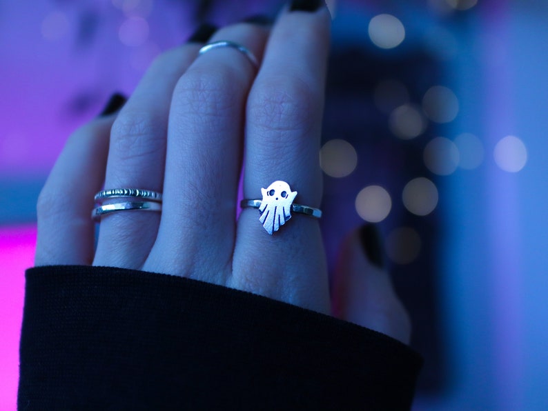 Spooky Lil Ghost Ring Fall Jewelry Halloween Rings - Etsy