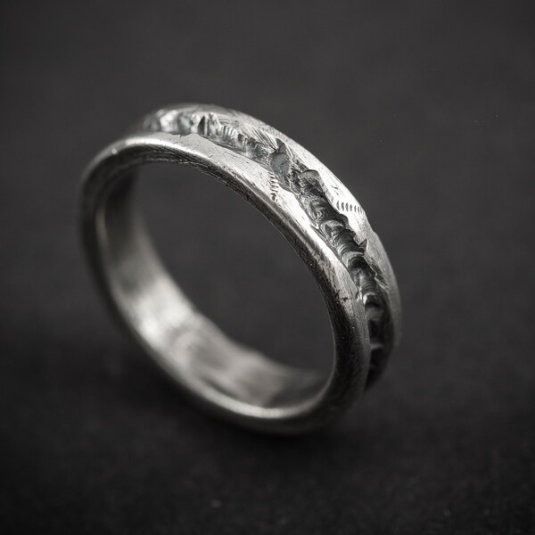 Rustic Silver Ring - Etsy