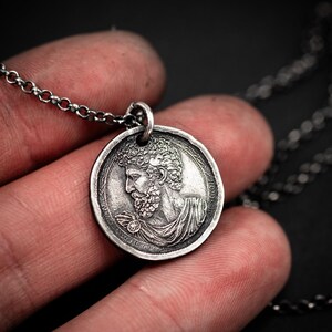 Marcus Aurelius Silver Pendant Necklace, Personalized Roman Emperor ...