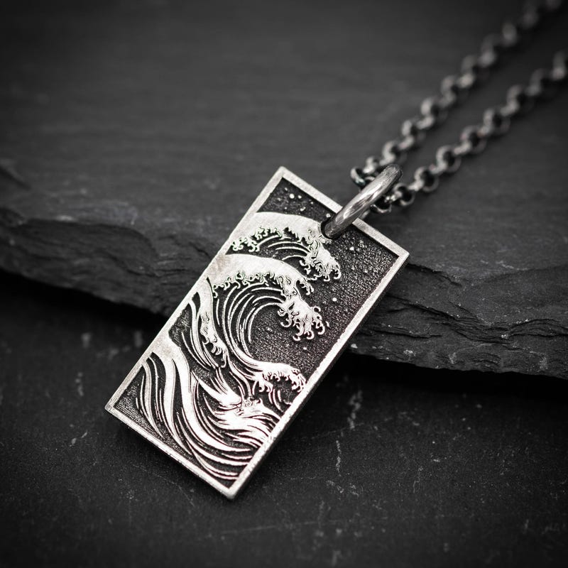 Great Wave Silver Pendant - Etsy