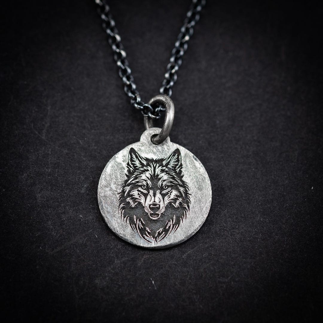 Unique Silver Wolf Necklace for Men, Personalized Forest Animal Pendant ...