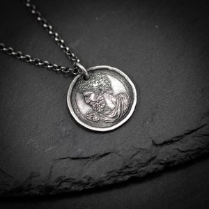 Silver Marcus Aurelius Roman Emperor Coin Necklace, Ancient Stoicism ...