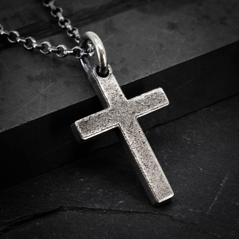Silver Personalized Engraved Cross Necklace, Christian Meaningful Men's ...
