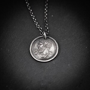 Marcus Aurelius Silver Pendant Necklace, Personalized Roman Emperor ...