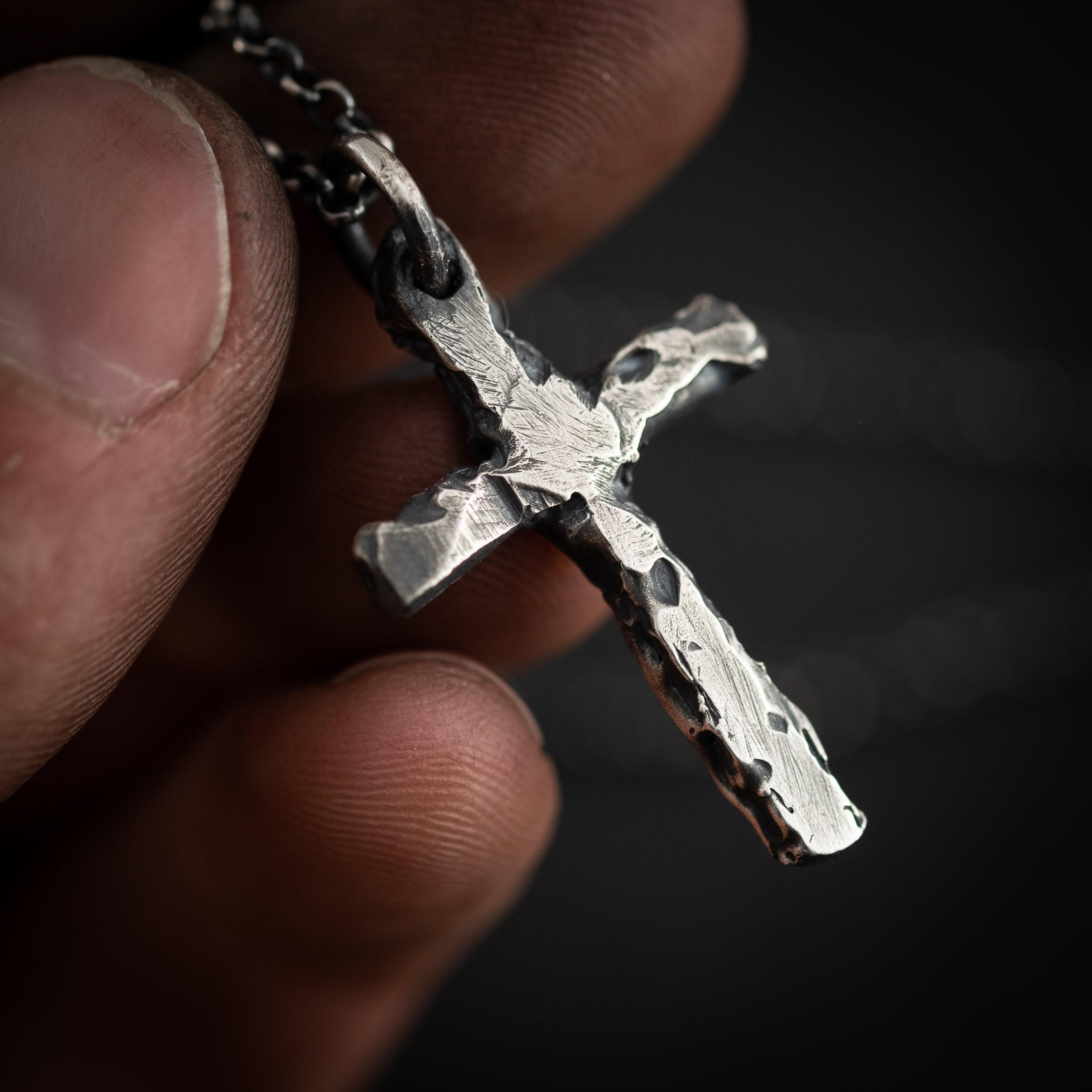 Men's Silver Cross Necklace – Christian Faith Pendant, Religious ...