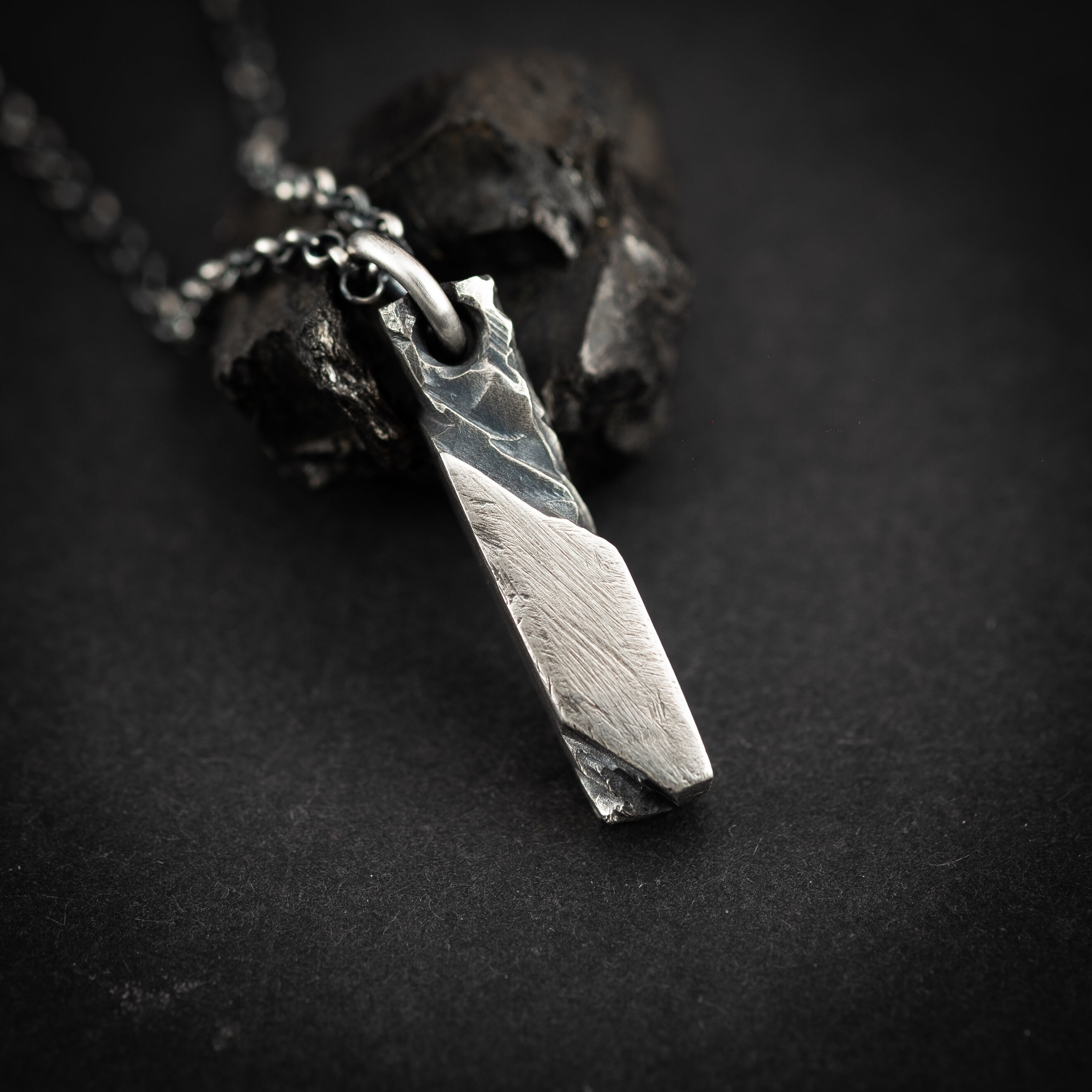 Handmade Rustic Men's Necklace, Unique Silver Pendant, Contemporary ...