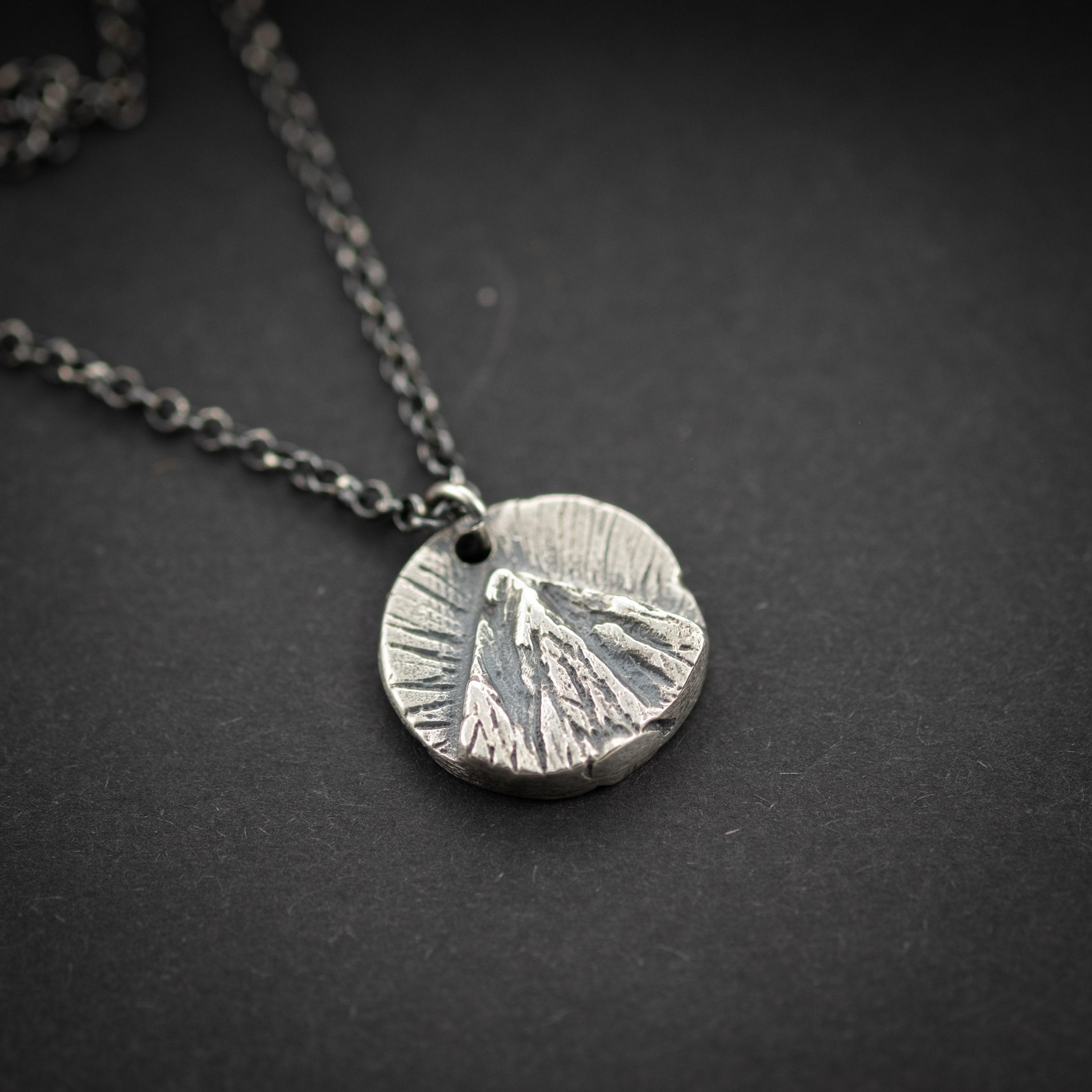 Mountain Climbing Silver Necklace, Mens Pendant Necklace, Unique Gifts ...