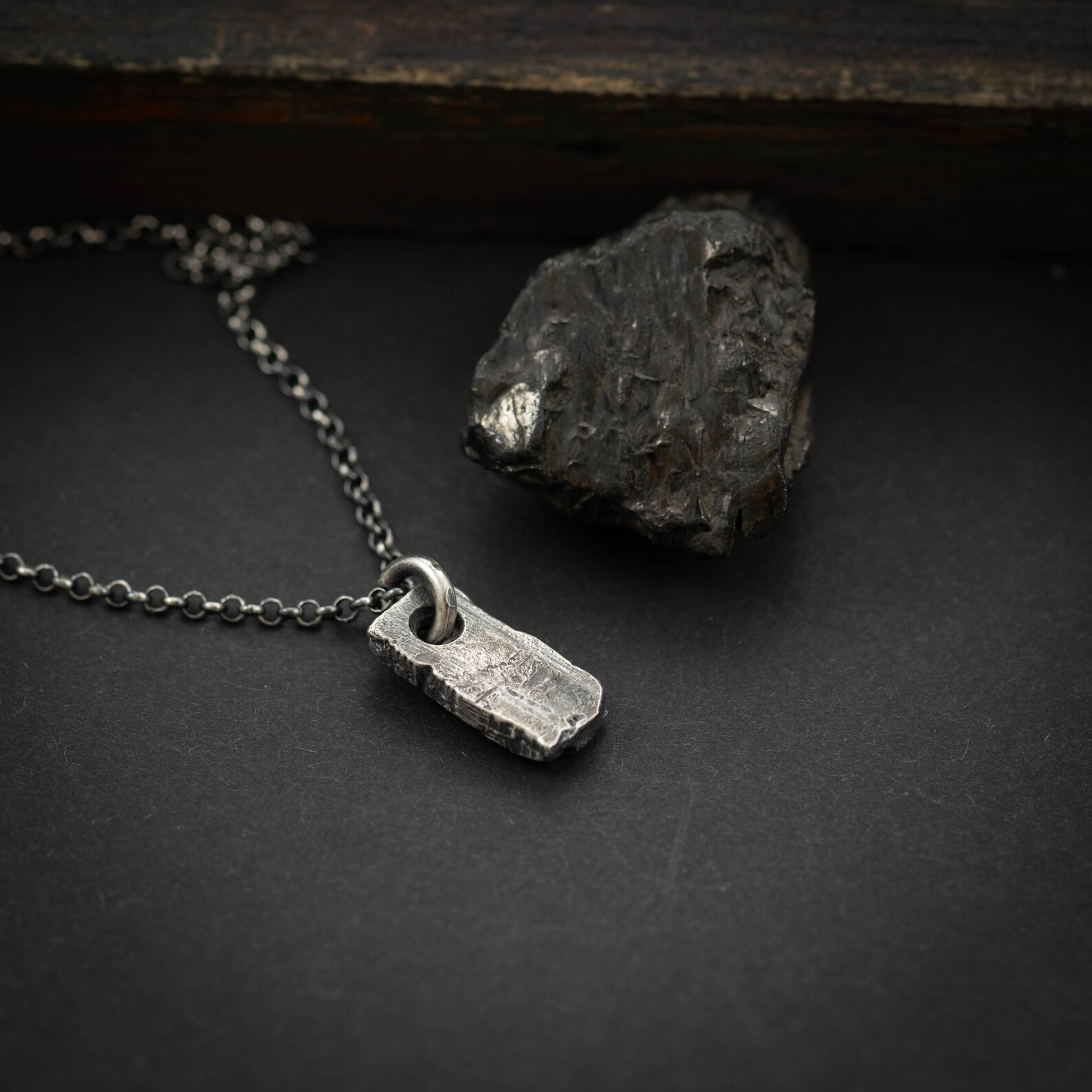 Rustic Mens Silver Protection Pendant Necklace Unique Mens | Etsy