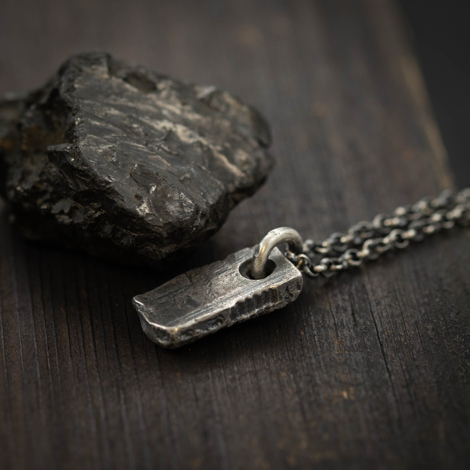 Rustic Mens Silver Protection Pendant Necklace Unique Mens | Etsy