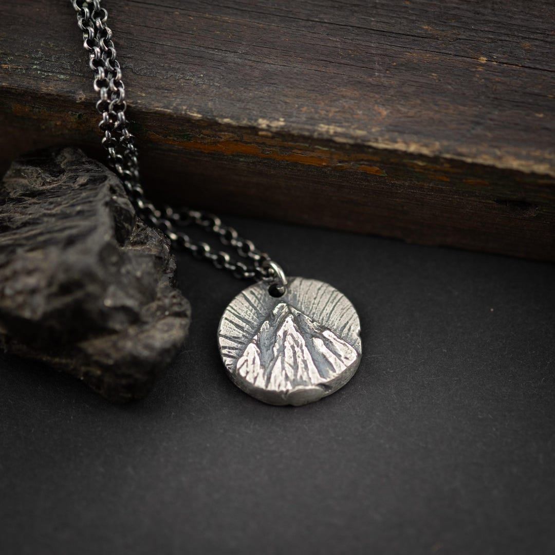 Mountain Climbing Silver Necklace, Mens Pendant Necklace, Unique Gifts ...