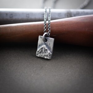 Mountain Silver Necklace, Wanderlust Hiking Adventure Necklace, Travel ...