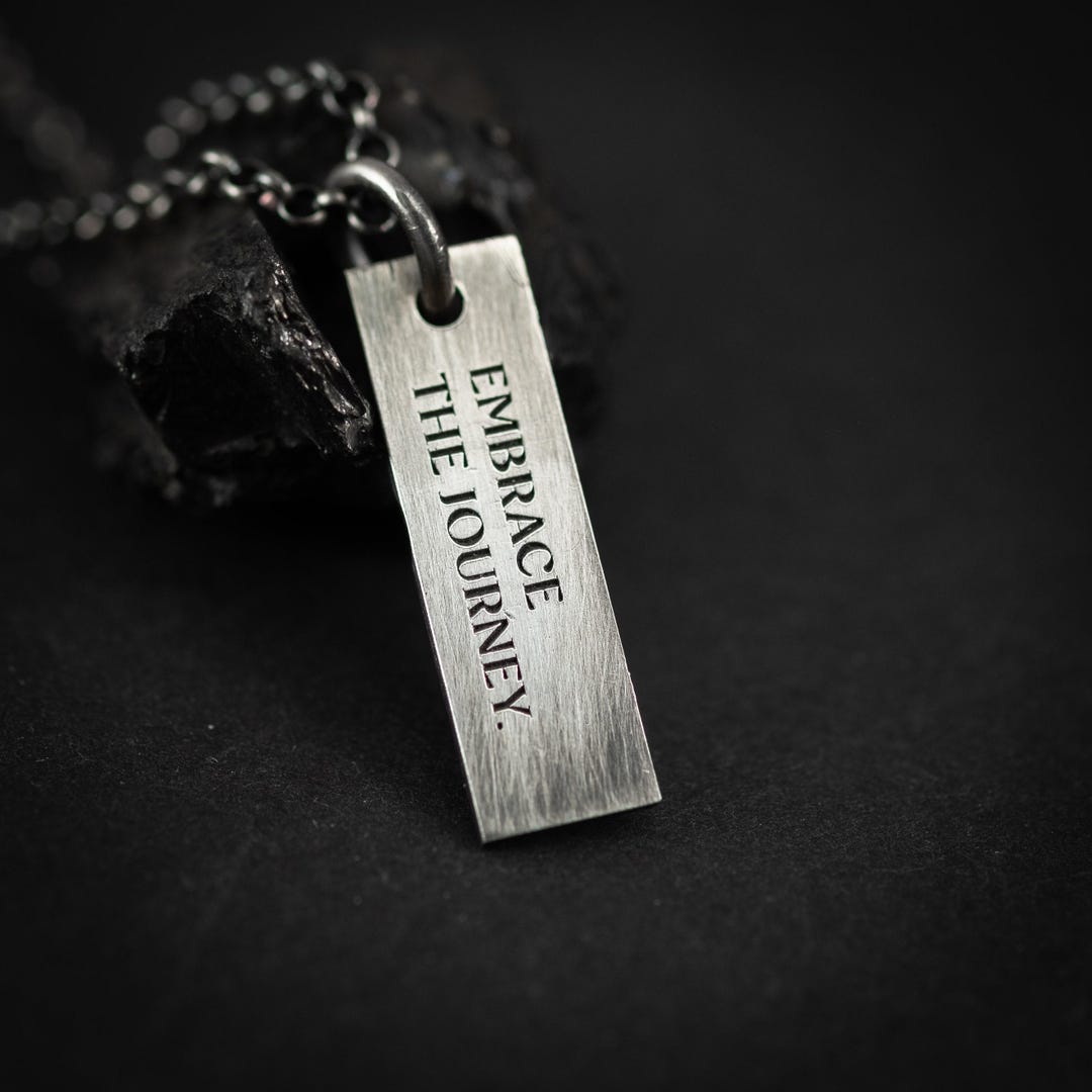Custom Engraved Quote Necklace, Personalized Silver Pendant, Unique ...