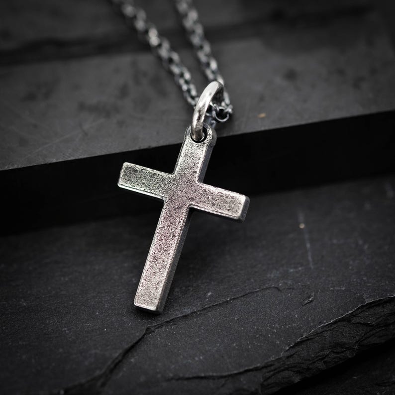 Silver Personalized Engraved Cross Necklace, Christian Meaningful Men's ...