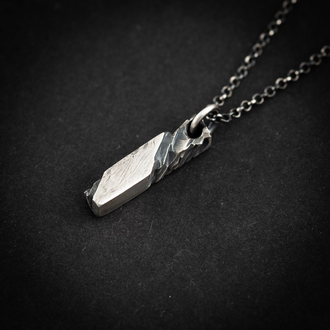 Handmade Rustic Men's Necklace, Unique Silver Pendant, Contemporary ...