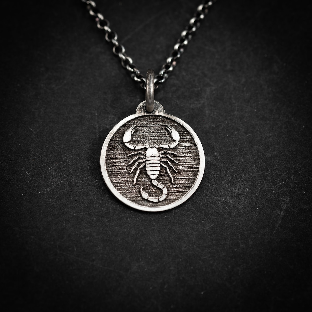 Scorpio Zodiac Silver Pendant Necklace, Handmade Scorpion Astrology ...