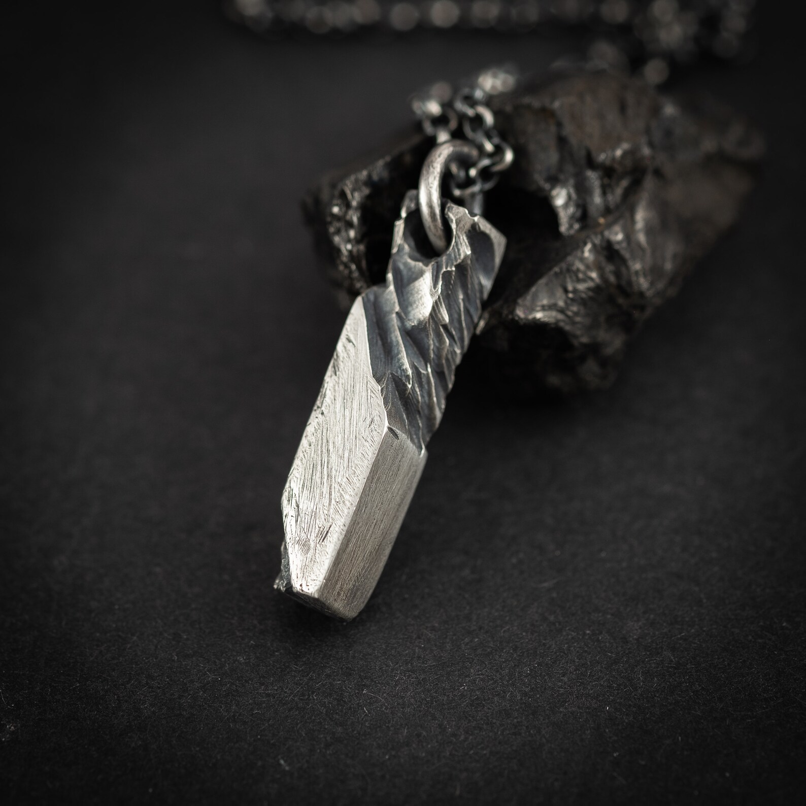 Handmade Rustic Men's Necklace, Unique Silver Pendant, Contemporary ...