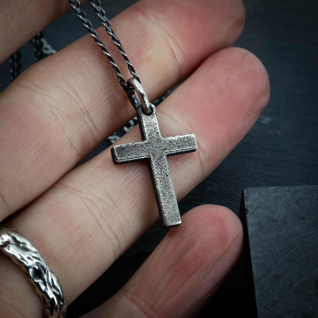 Silver Personalized Engraved Cross Necklace, Christian Meaningful Men's ...