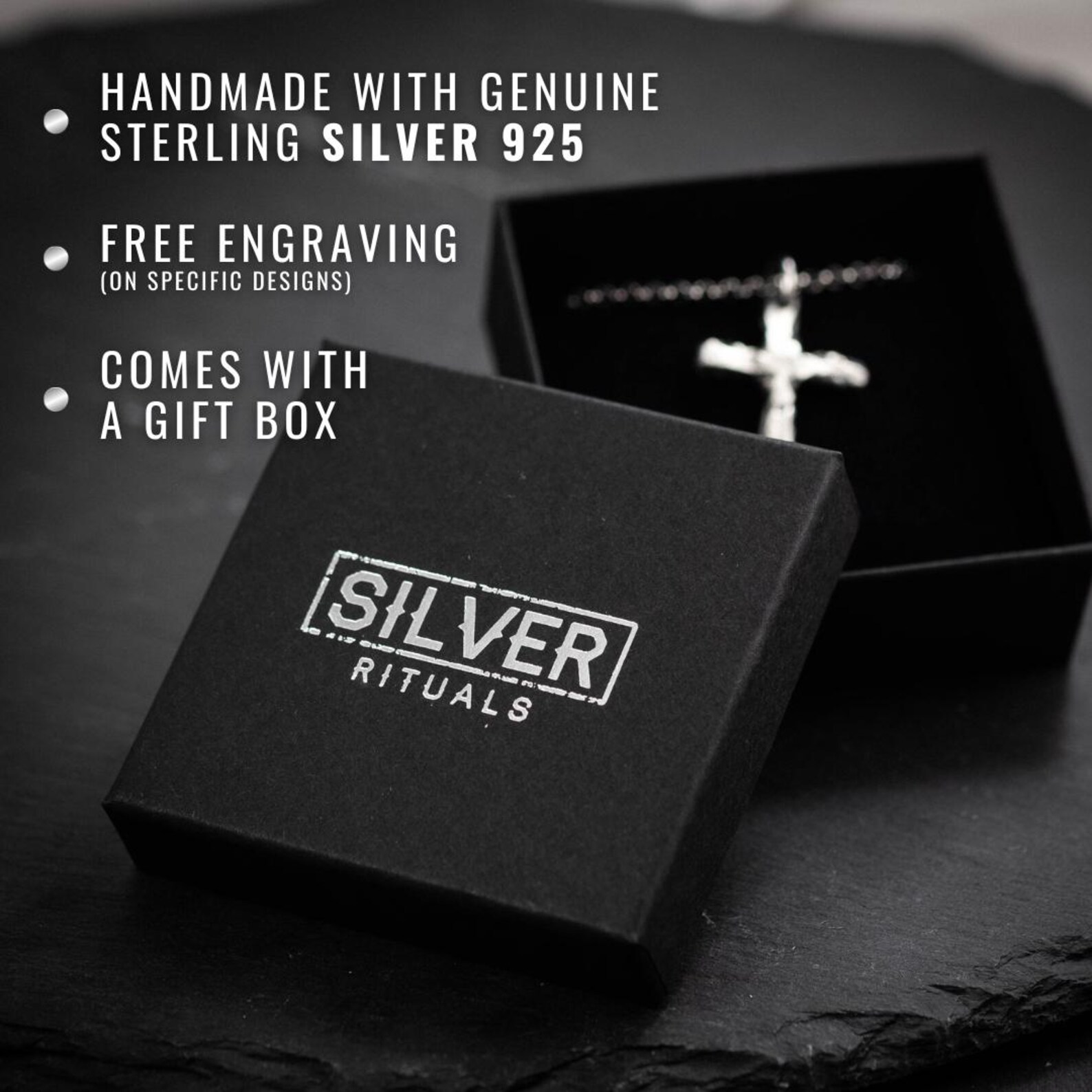 925 Sterling Silver Mens Cross Necklace, Protection Mens Necklace ...