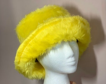 Yellow Fur Hat | Etsy
