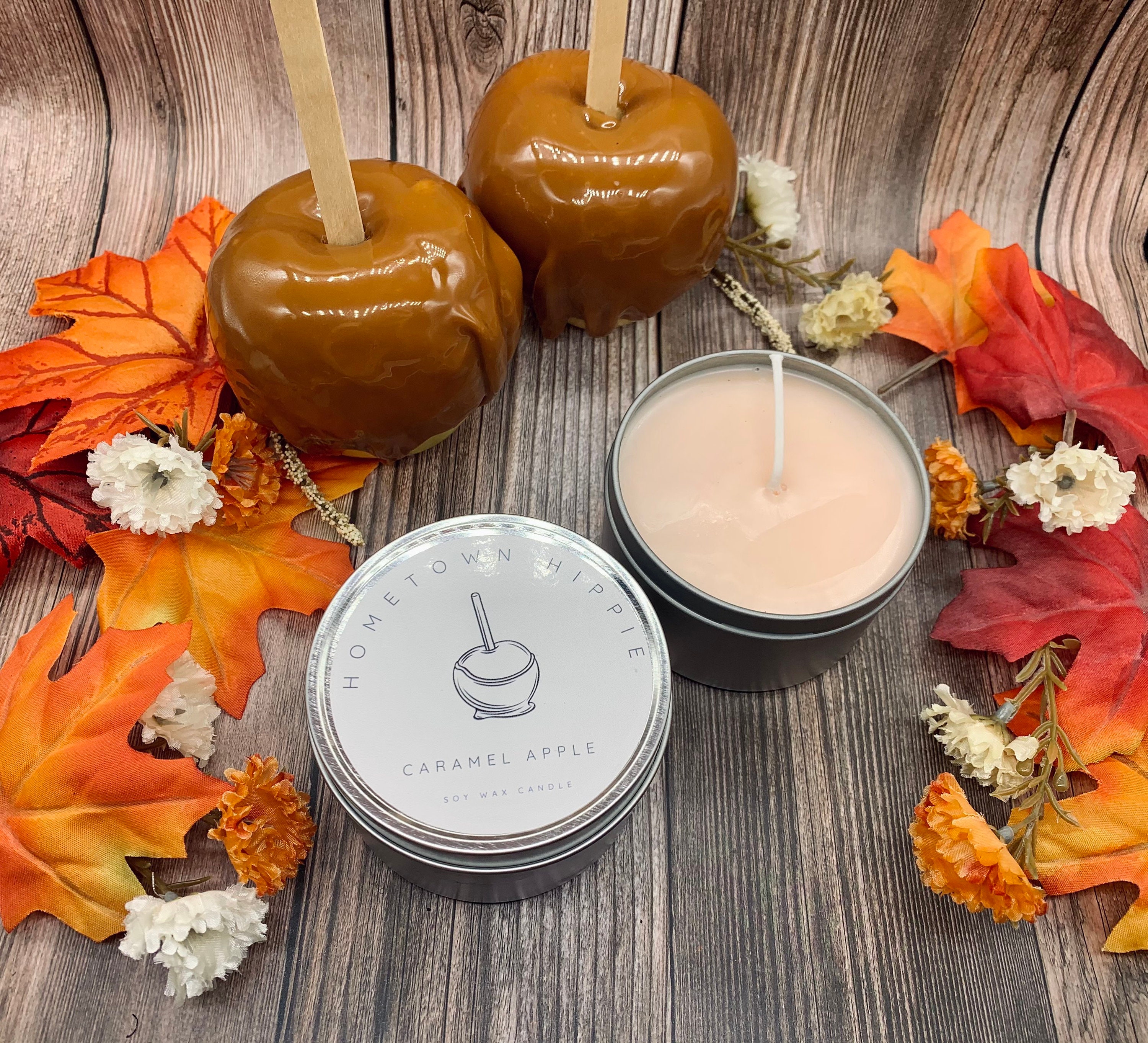 Caramel Apple Scented 8oz Soy Wax Candle Hand Poured Caramel | Etsy