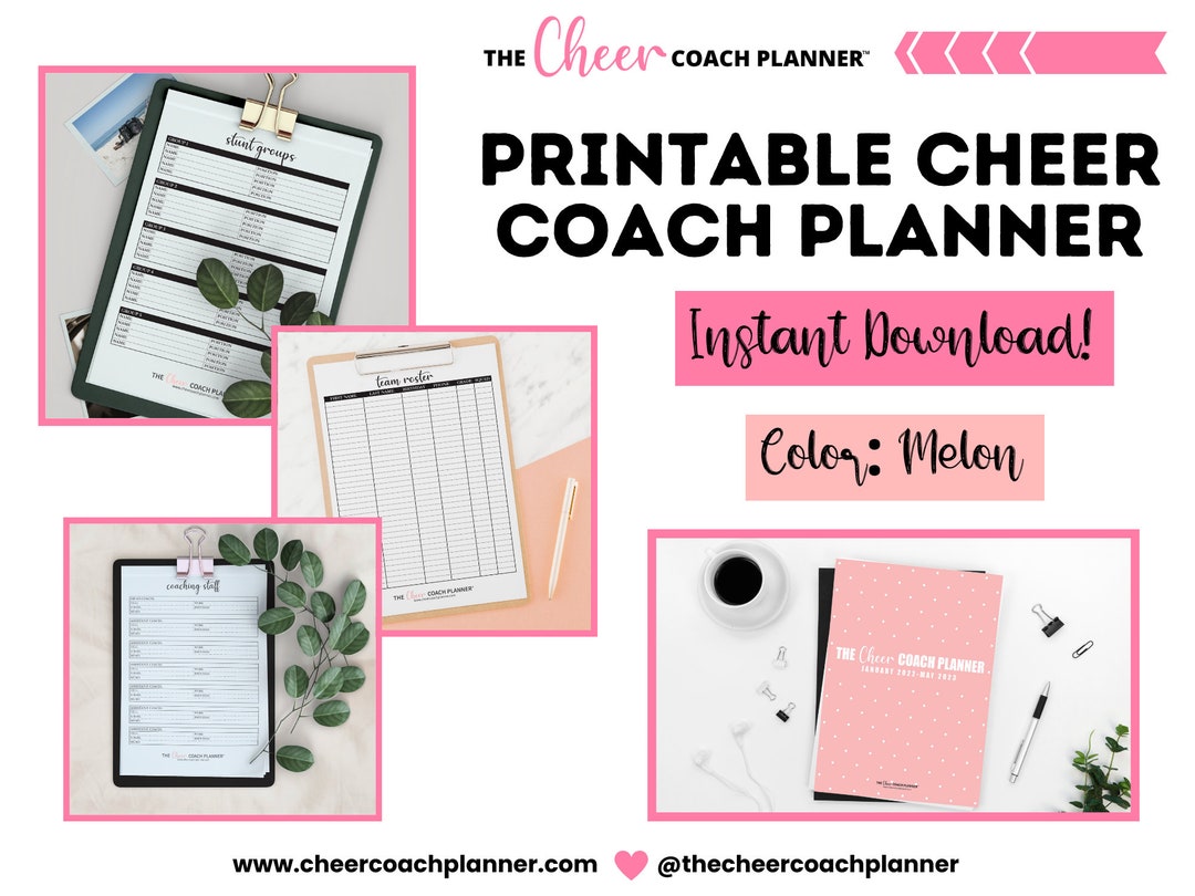 The Cheer Coach Planner January 2023-may 2024 304 Pages Color: Melon ...