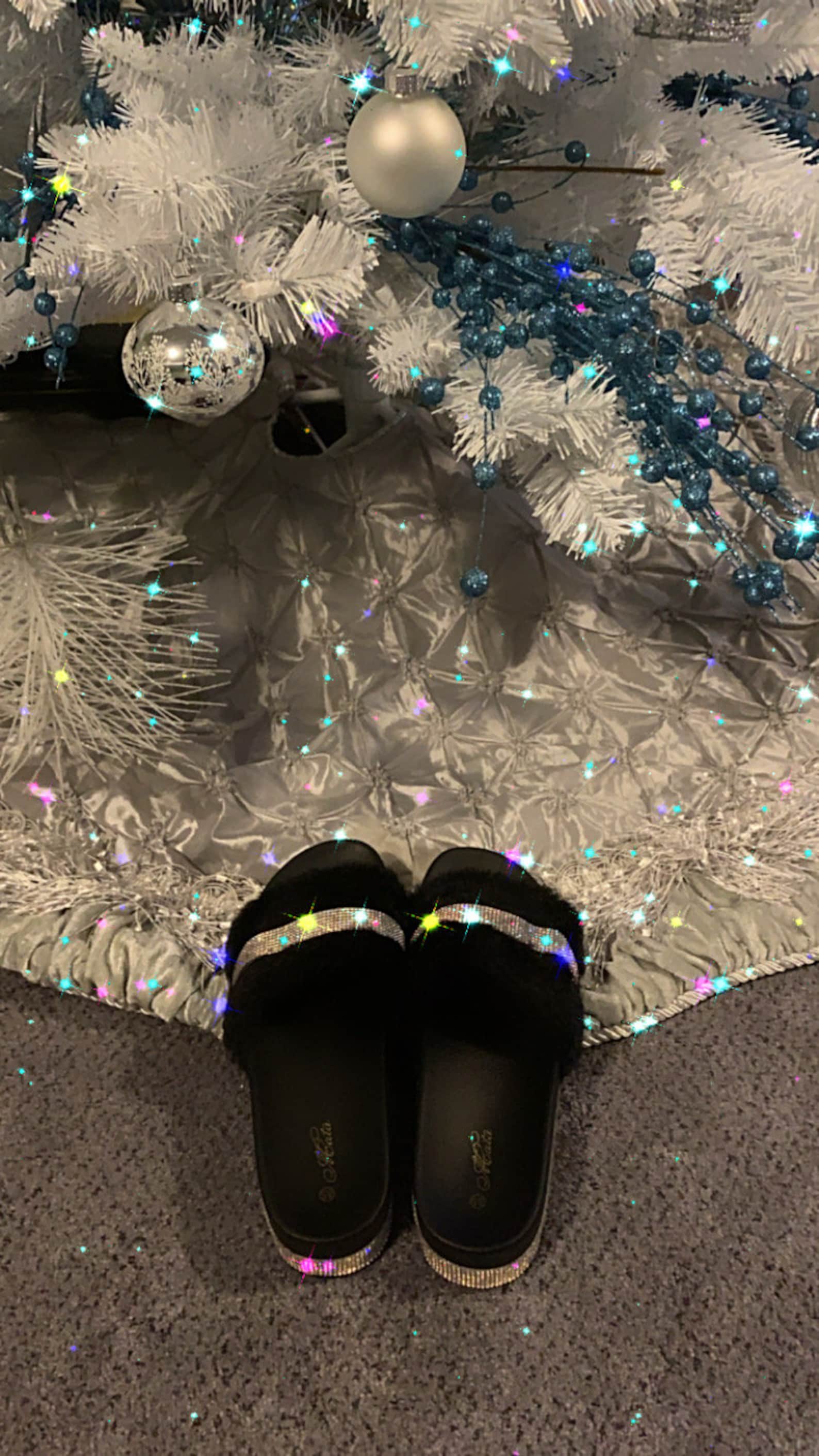 Sparkle, Slippers, Black Slippers, Fluffy Slippers, Glitter Slippers ...