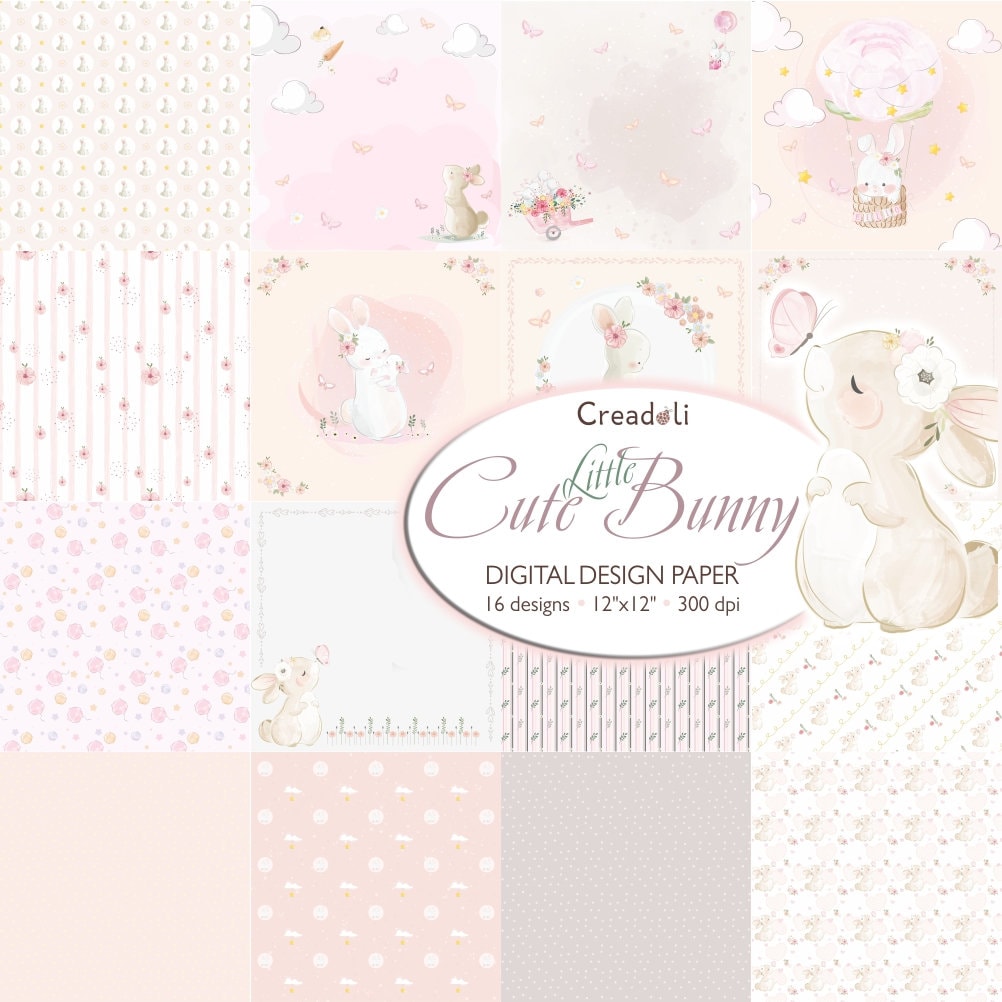Baby Girl Digital Paper, Baby Girl Digital, Pastel Pink, Pastel Green ...