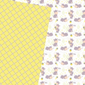 Baby and Kids Digital Paper, Baby and Kids Digital, Yellow, Purple ...
