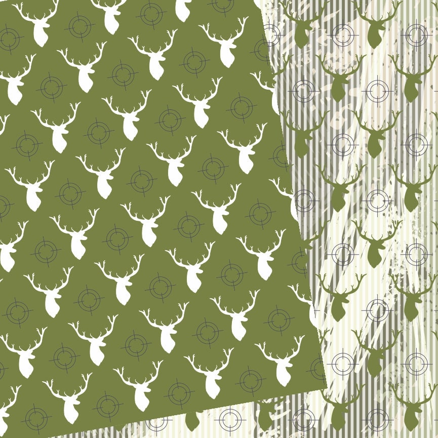 Hunting and Fishing Digital Paper Pack, Deer Hunting Digital Paper ...