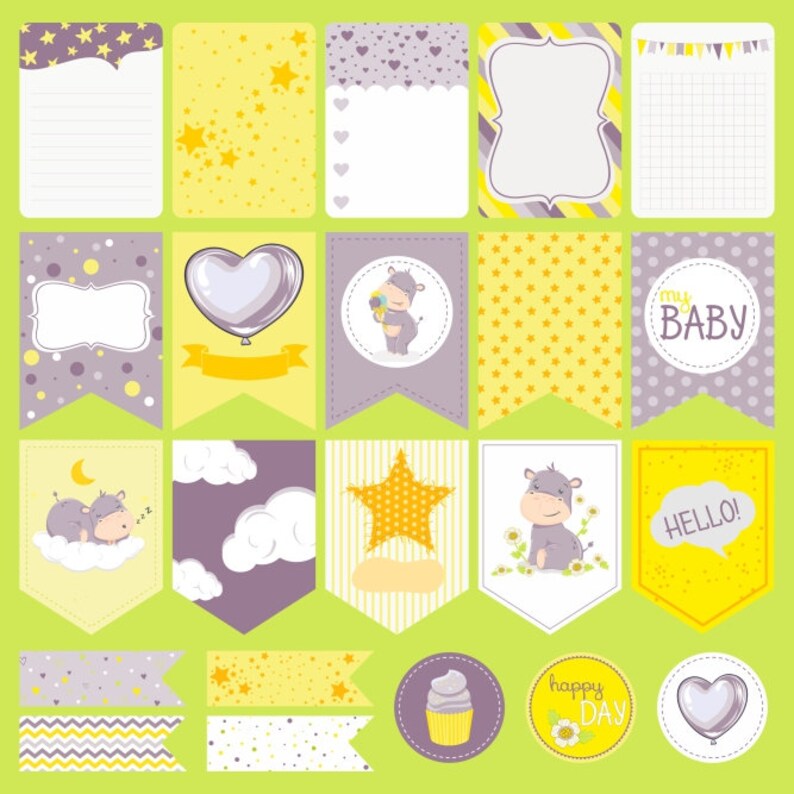 Baby and Kids Digital Paper Baby and Kids Digital Yellow | Etsy