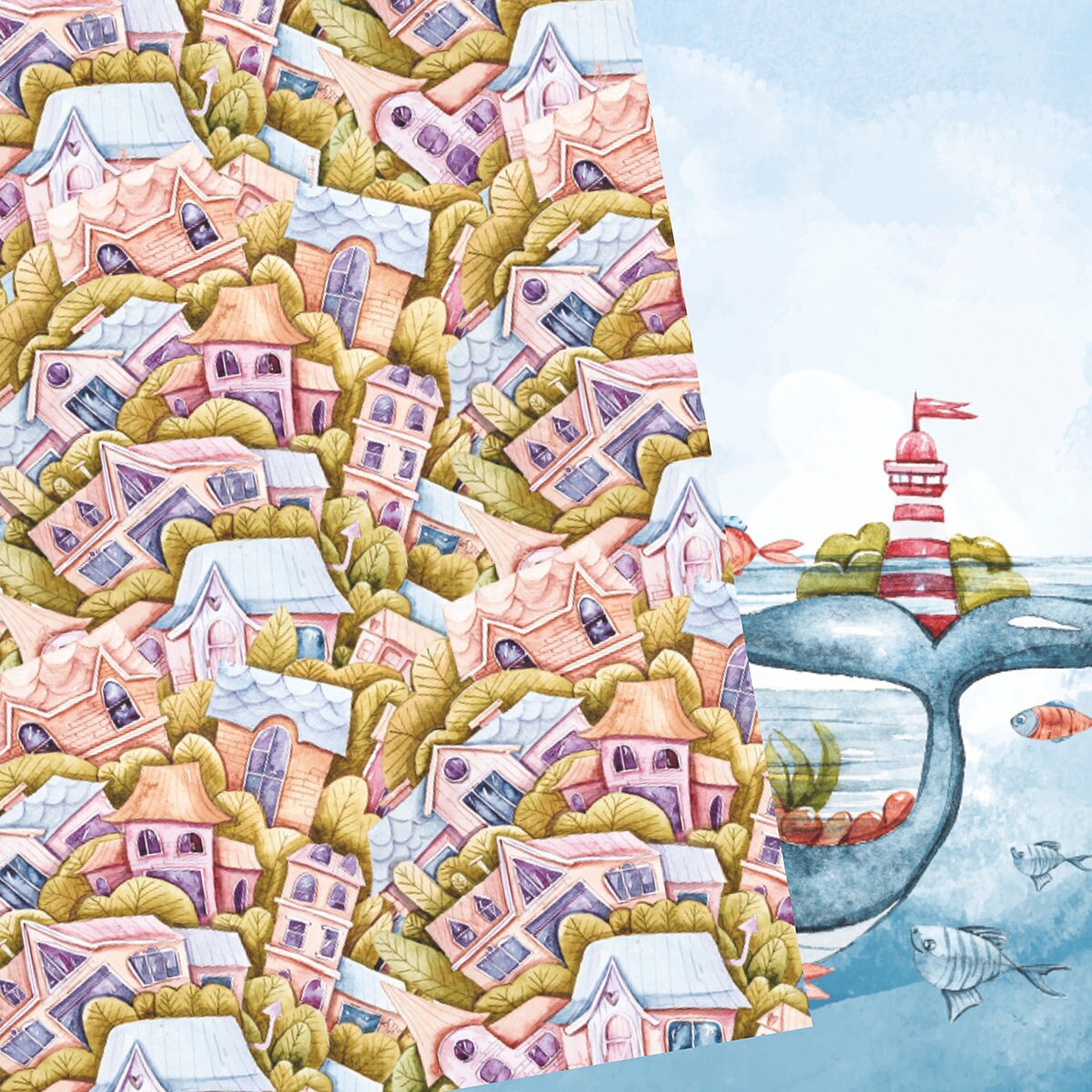 Ocean Story Digital Paper, Digital Kits, Sea, Ocean, Patterns, Nautical ...