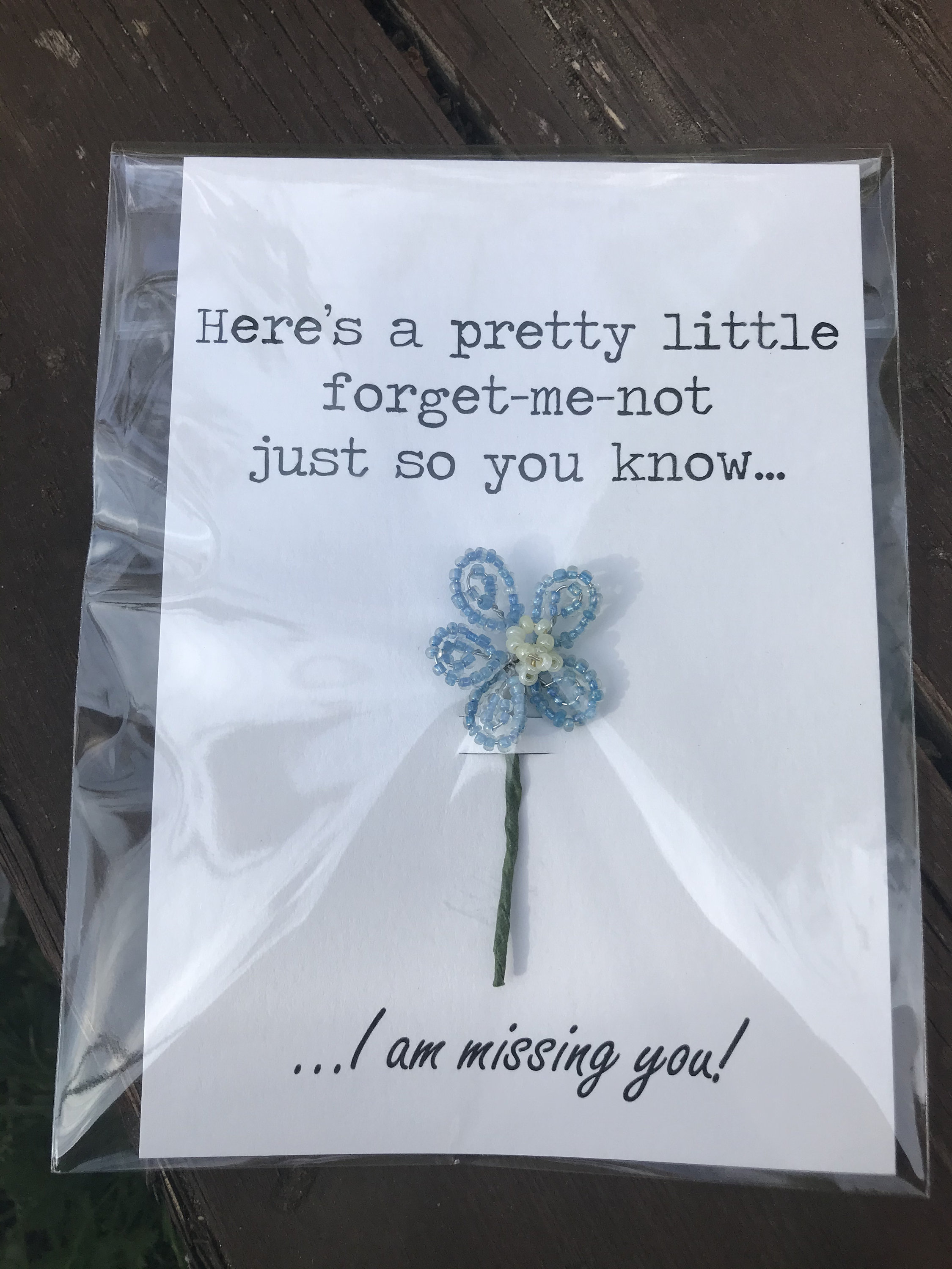 Beaded Flower Forget-me-not Card - Etsy UK