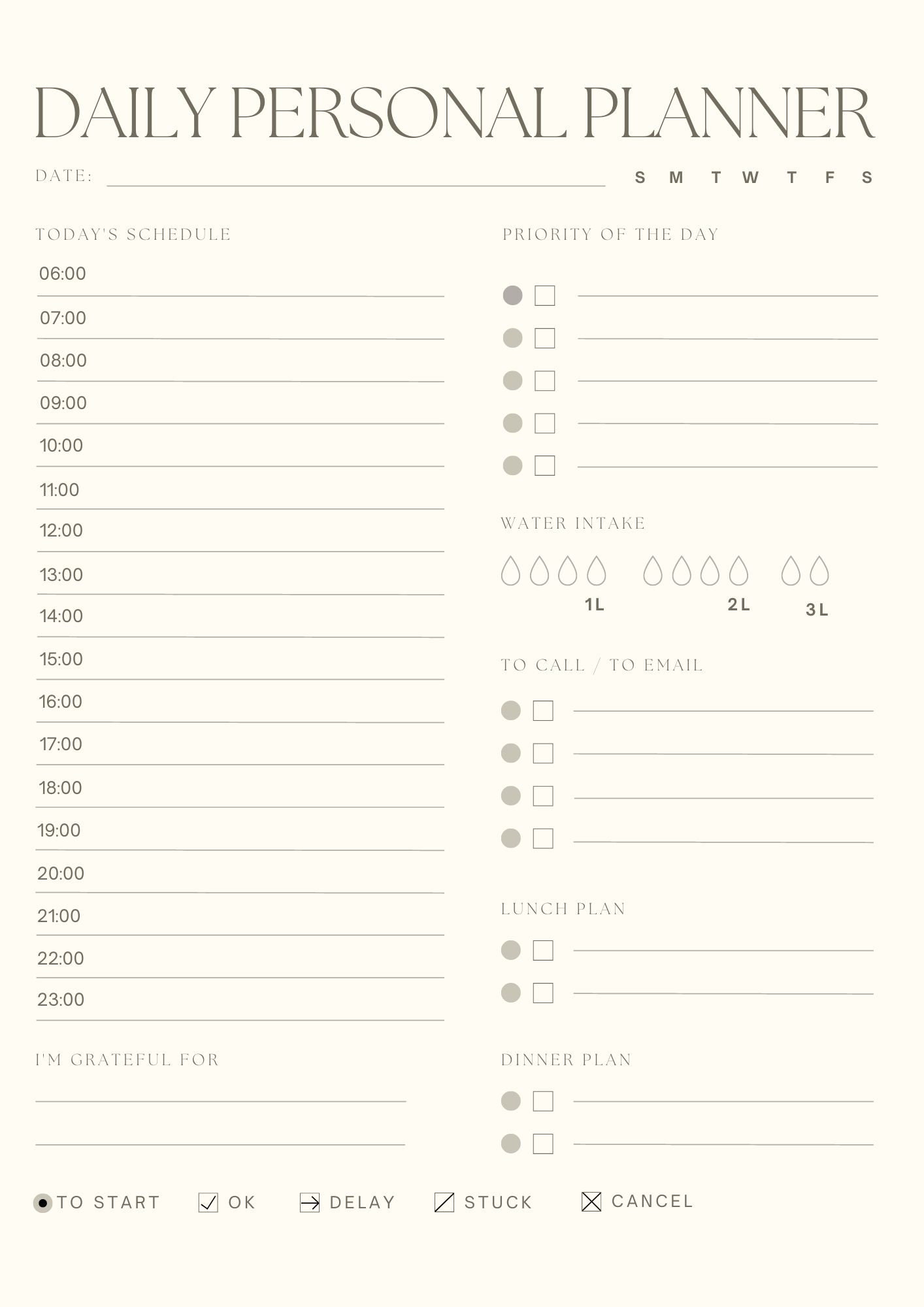 Daily to Do List Printable, Instant Download, Daily Planner, Daily ...