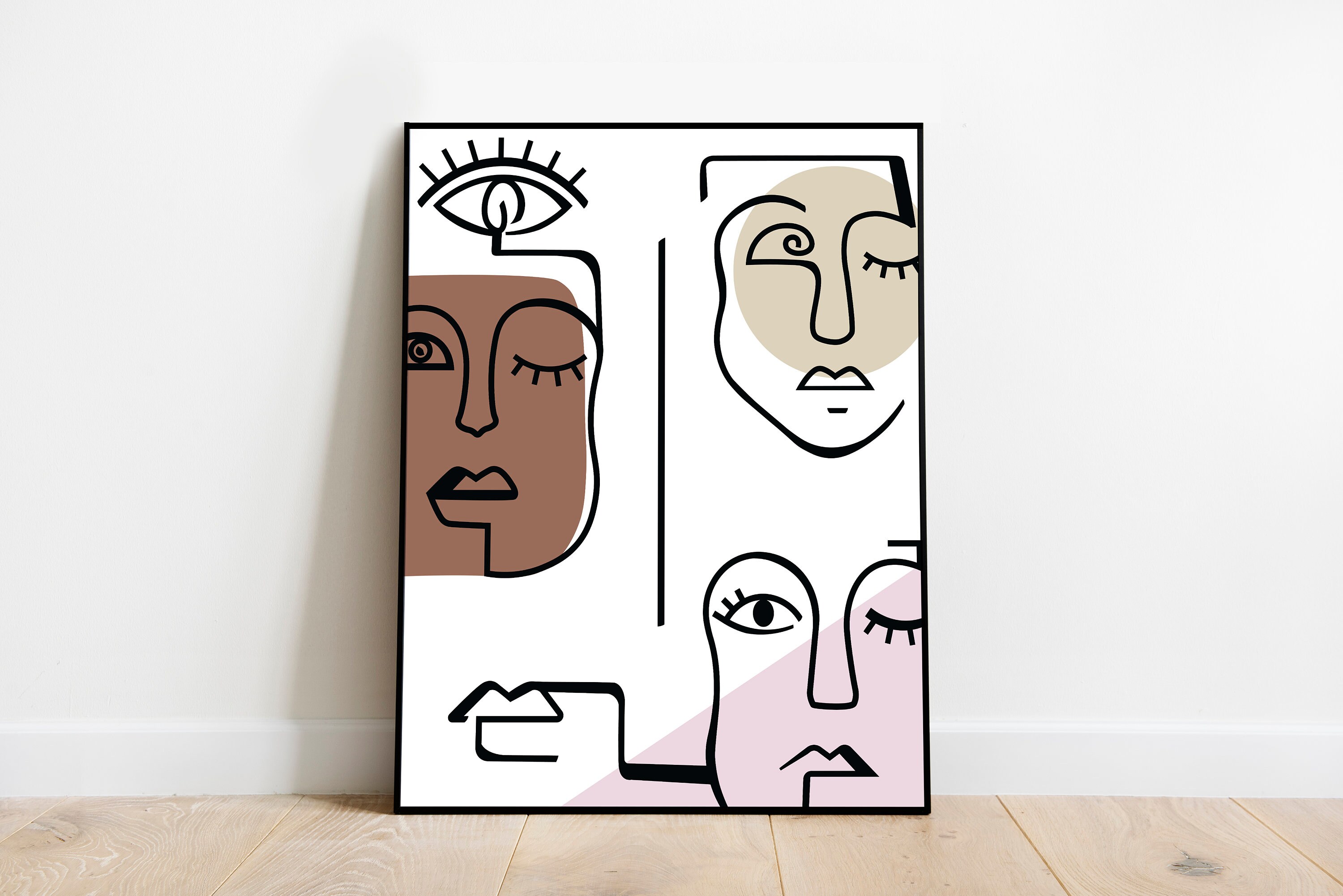 Abstract Line Faces (2) - Etsy