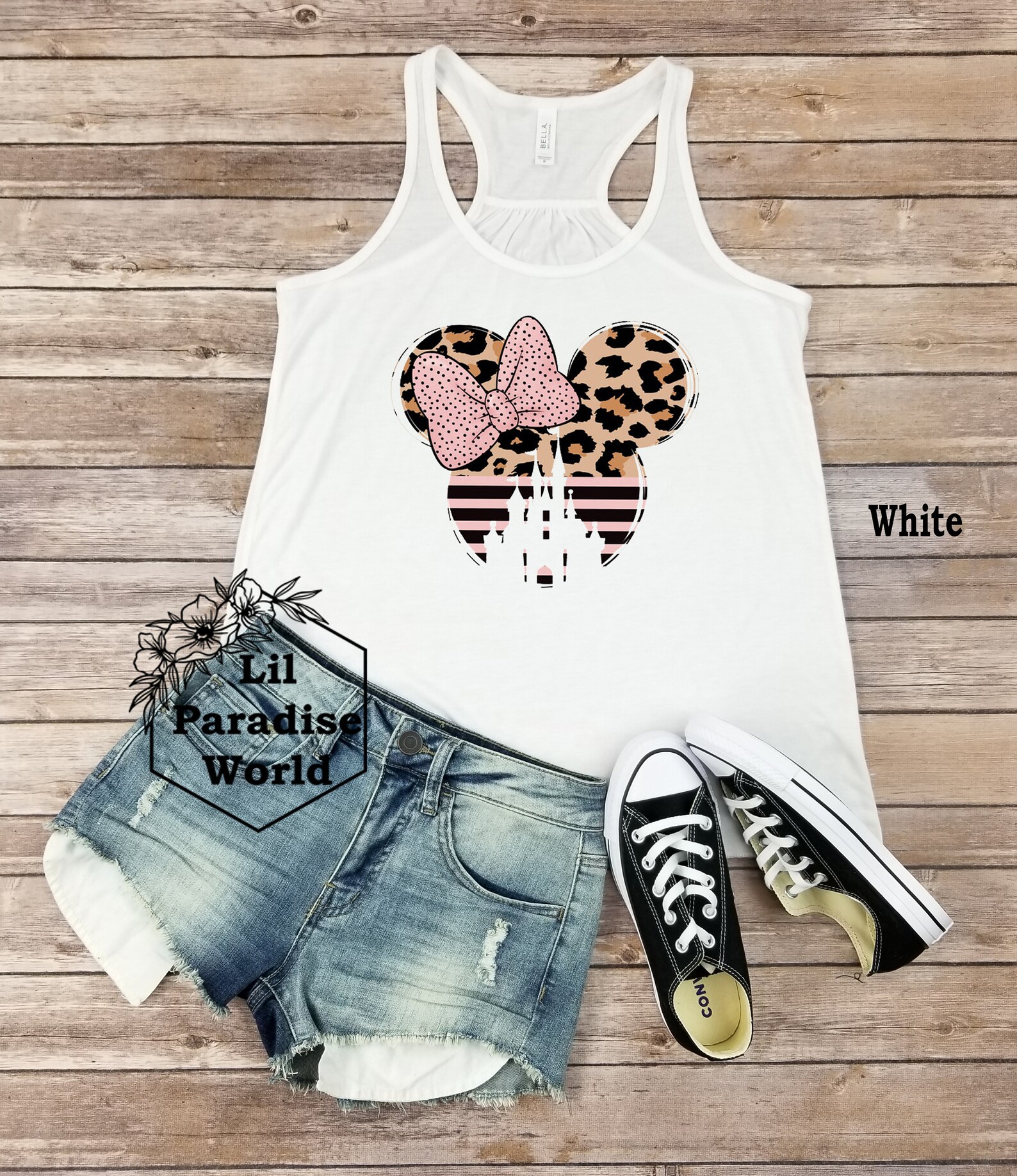 Pink Bow Leopard Minnie Mouse Racerback Tank,animal Kingdom Shirt ...