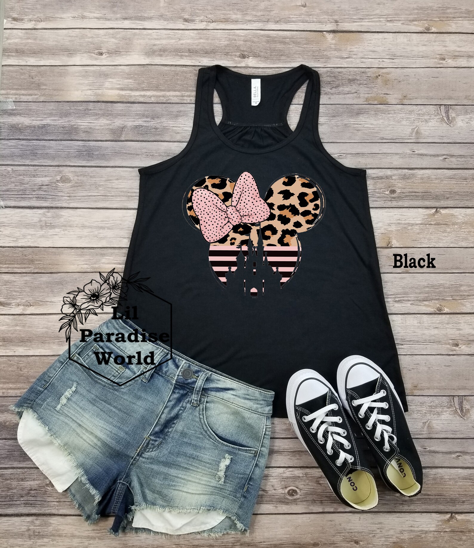 Pink Bow Leopard Minnie Mouse Racerback Tank,animal Kingdom Shirt ...