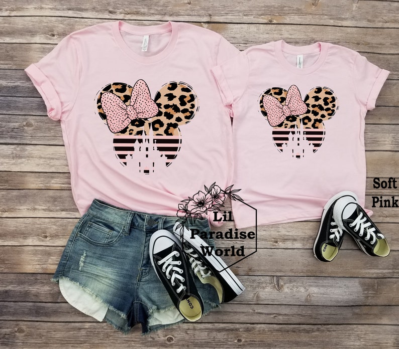 Pink Bow Leopard Minnie Mouse Matching Shirt,animal Kingdom,minnie ...