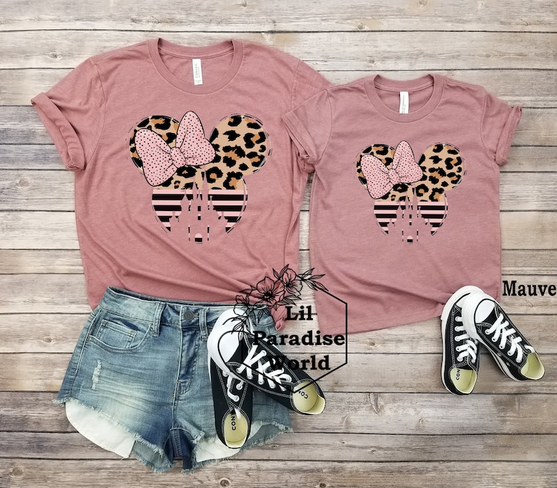Pink Bow Leopard Minnie Mouse Matching Shirt,animal Kingdom,minnie ...