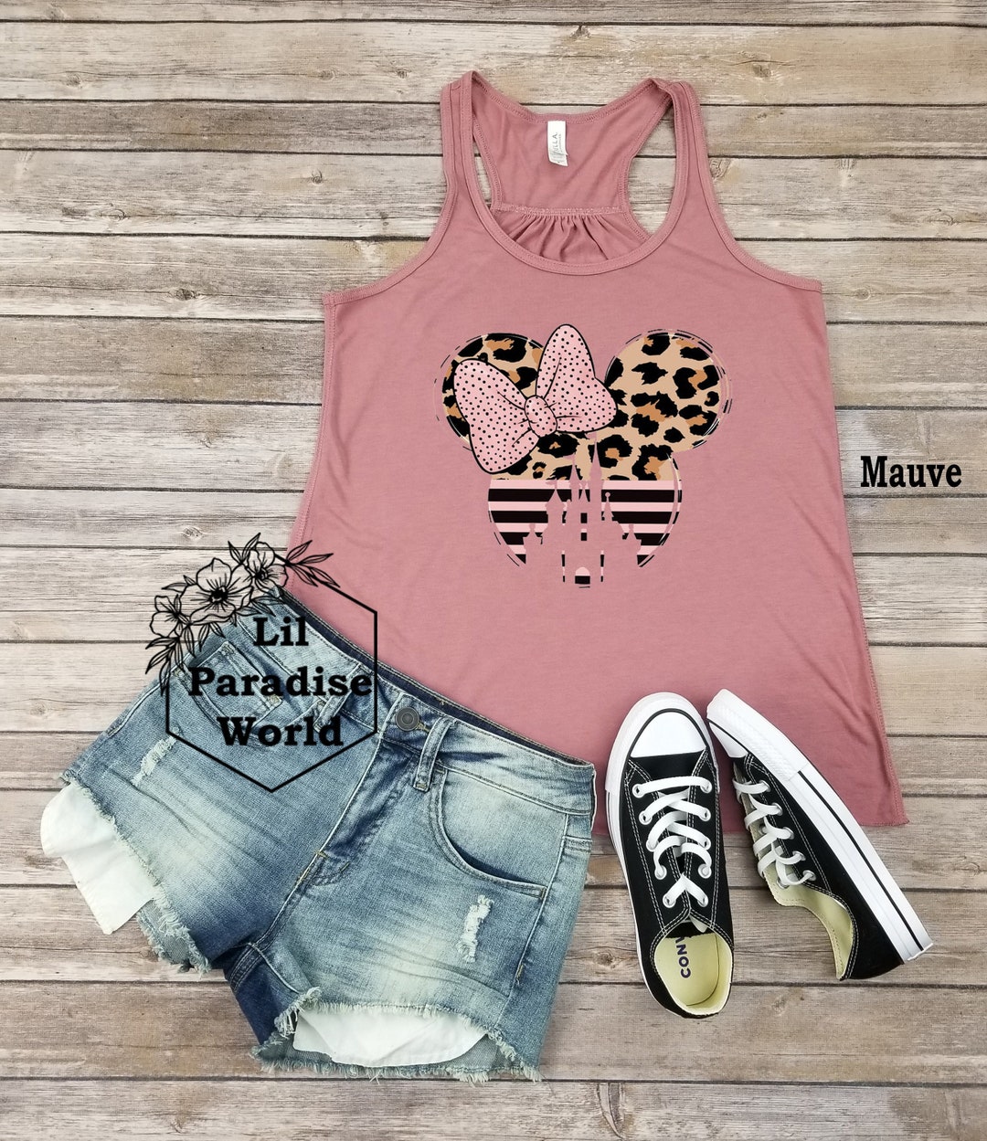 Pink Bow Leopard Minnie Mouse Racerback Tank,animal Kingdom Shirt ...