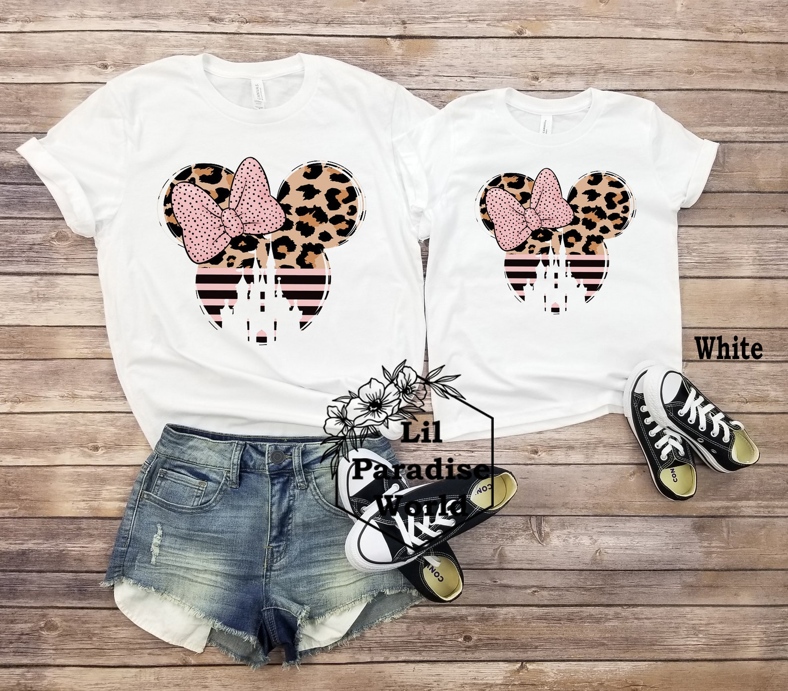 Pink Bow Leopard Minnie Mouse Matching Shirt,animal Kingdom,minnie ...