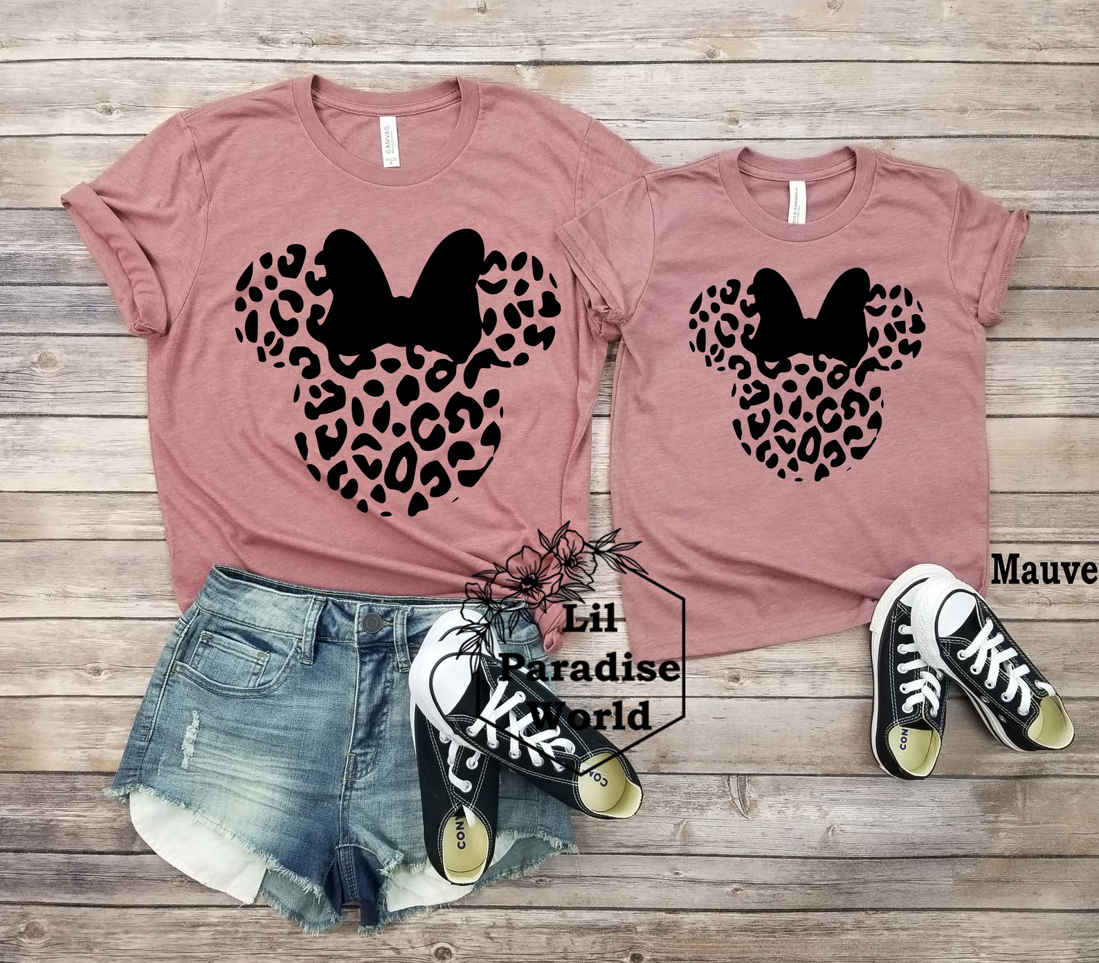 Black Bow Cheetah Minnie Mouse Matching Shirt,animal Kingdom,minnie ...