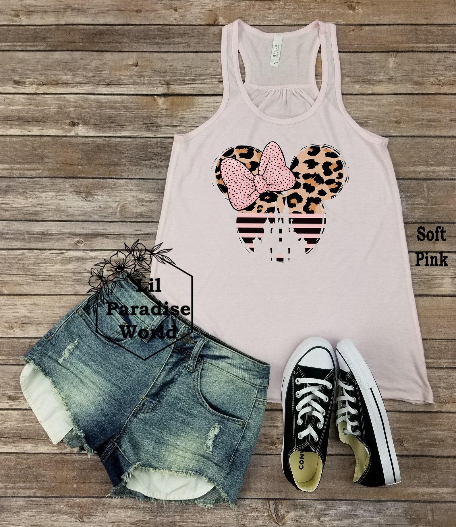Pink Bow Leopard Minnie Mouse Racerback Tank,animal Kingdom Shirt ...