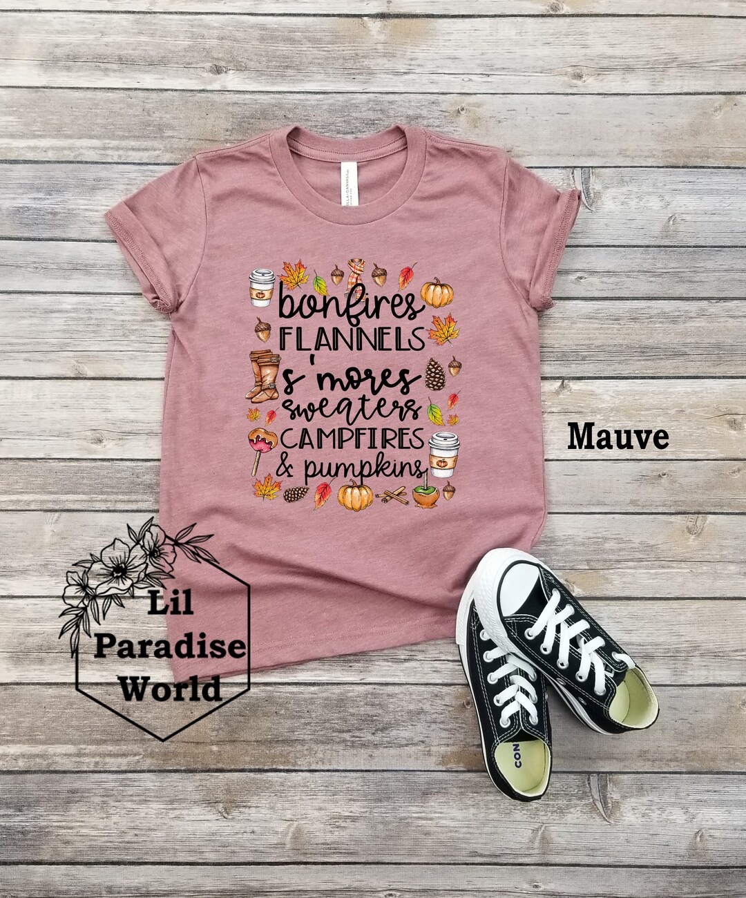 Bonfires Flannels S'mores Sweaters Campfires & Pumpkins Girls Shirt ...