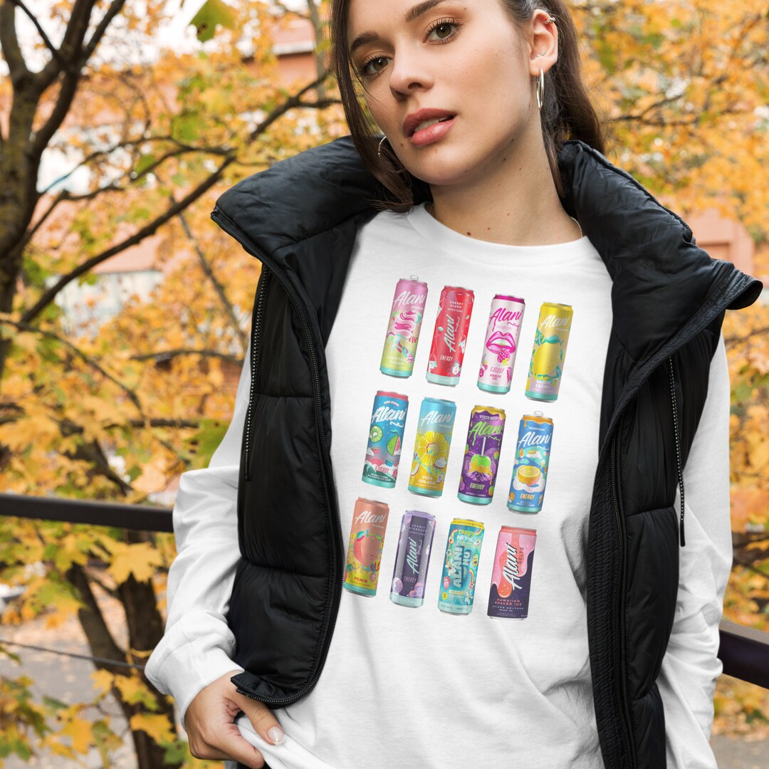 Alani Nu Drink Can Line up Long Sleeve Tee Gym Girlies Tee - Etsy