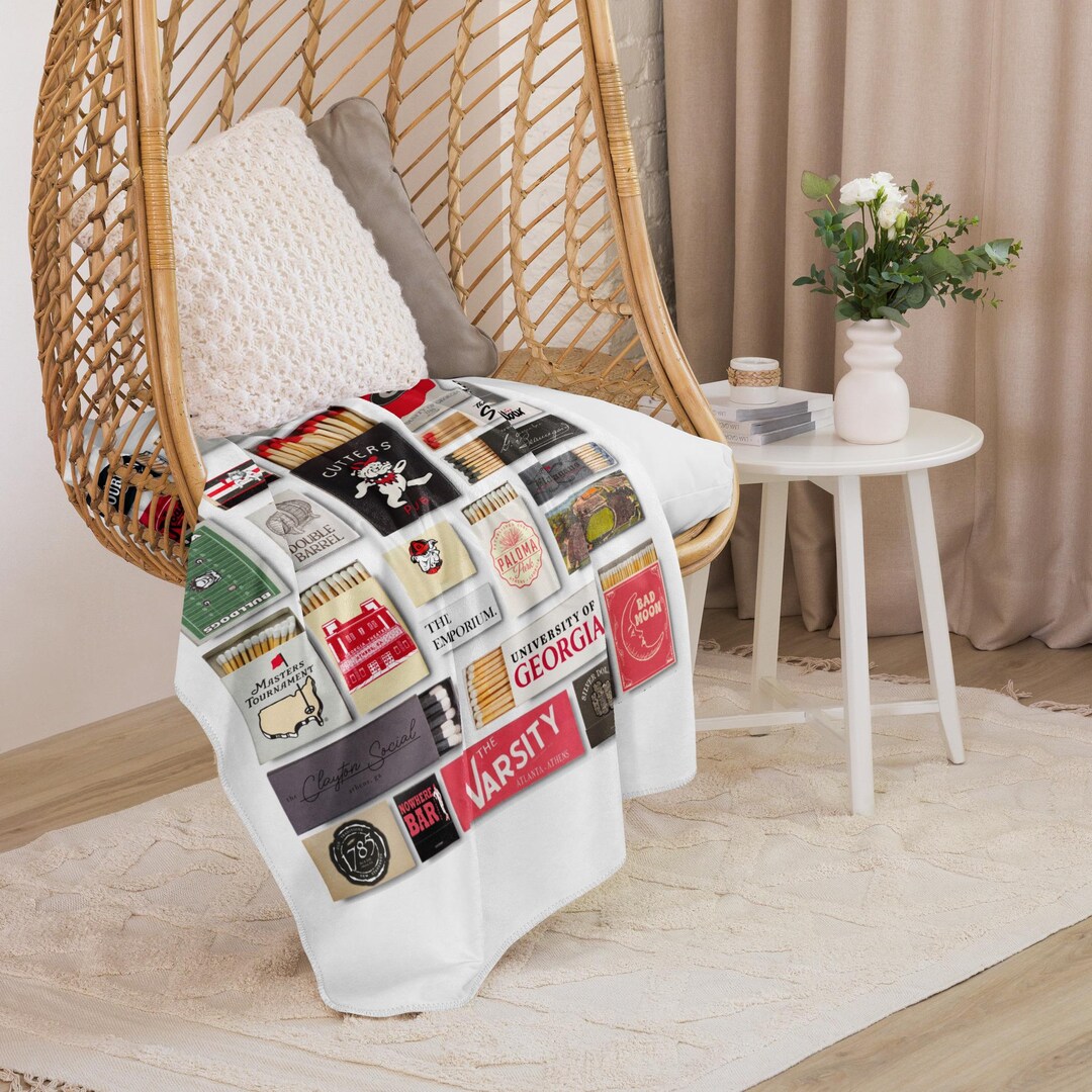 University of Georgia Matchbook Icons Sherpa Blanket UGA Throw Blanket ...