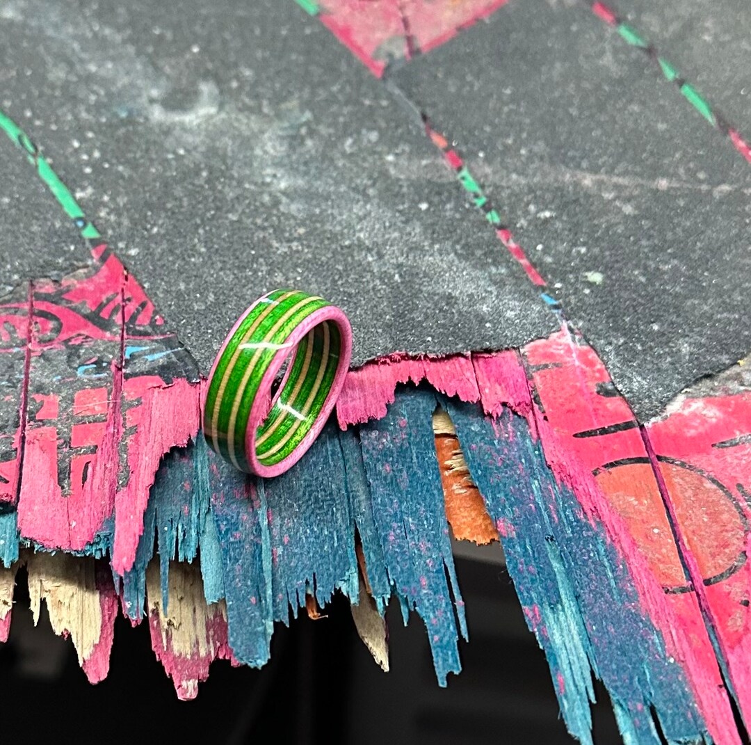 Recycled Skateboard Ring - Etsy