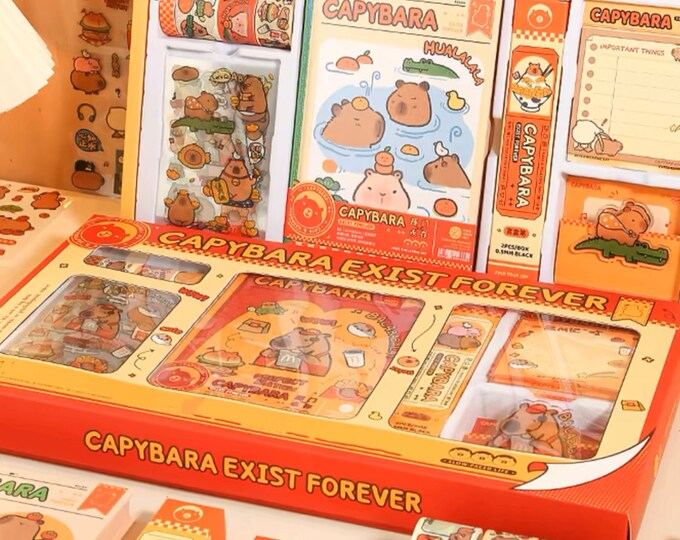 Cute Capybara Journal Stationary Planner Gift Set for Diary and ...