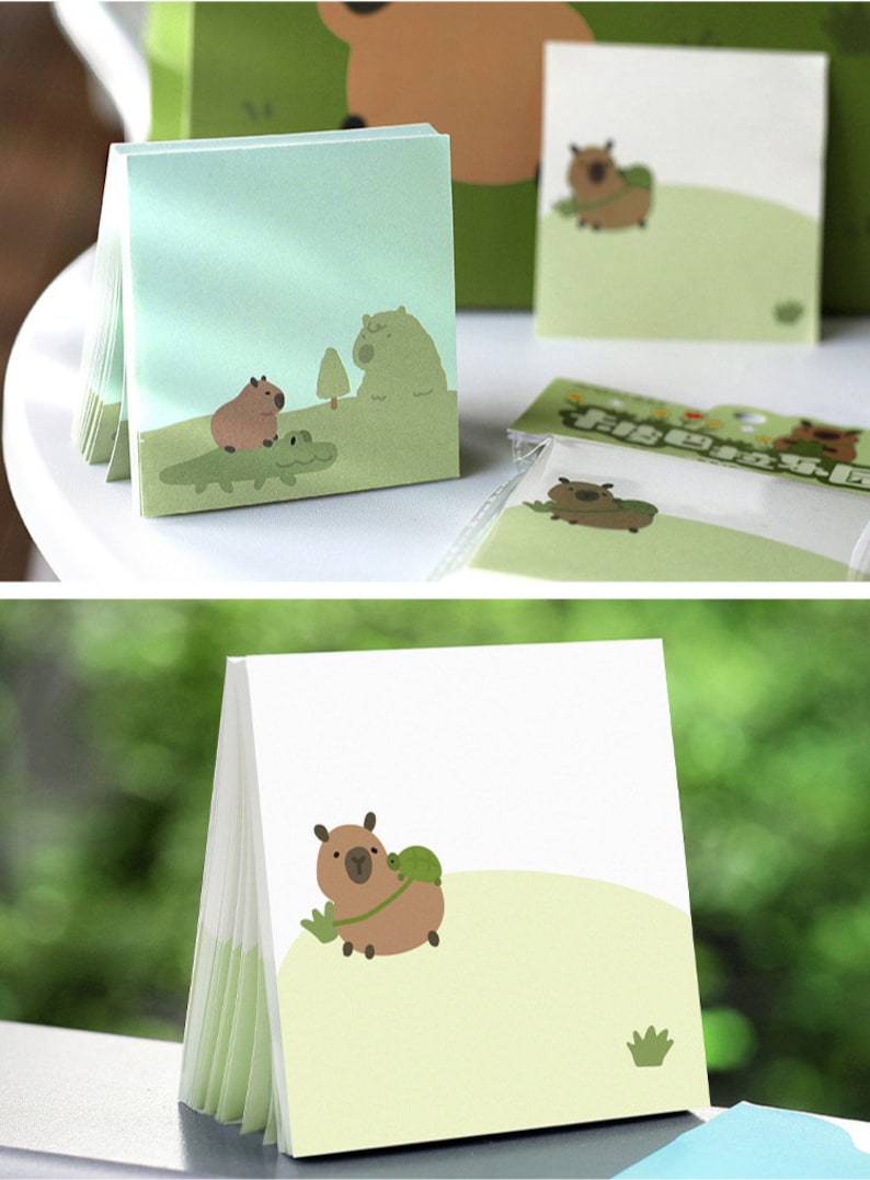 Capybara Memo Pads Cute Capybara Stationary (non-stick) - Etsy