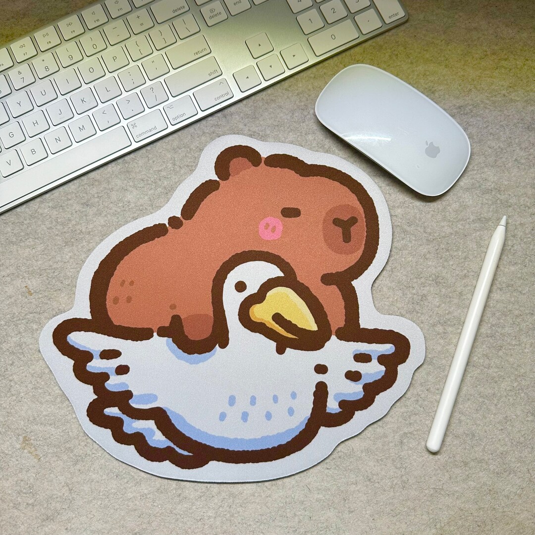 Cute Capybara Flying With Goose Mouse Pad for Office Gaming Student ...